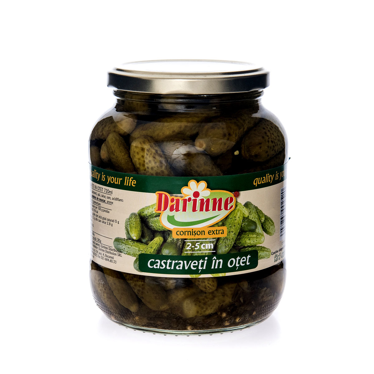 Castraveți în oțet cornișon extra Darinne, 2-5 cm, 720ml – Darinne ...