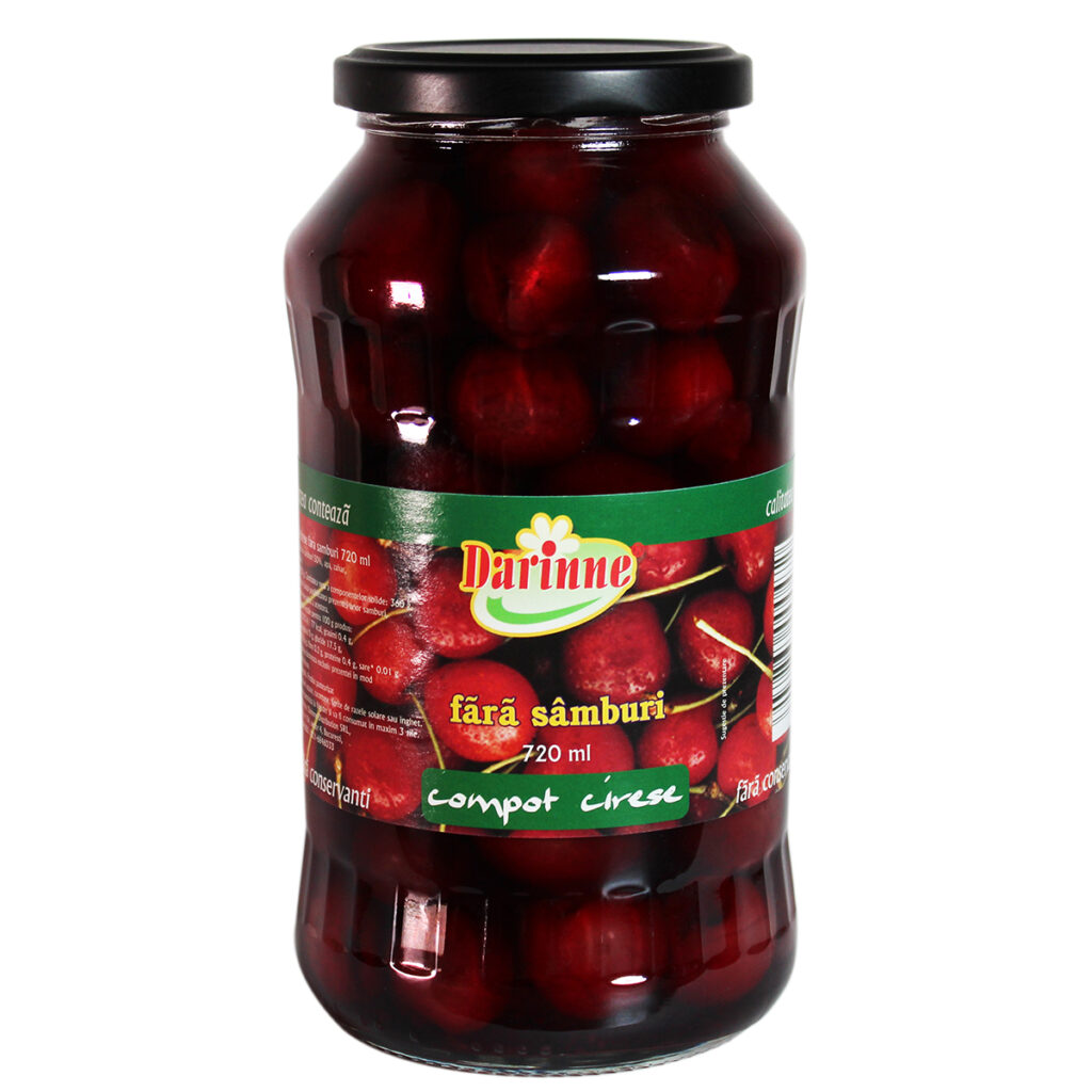 Compot de cireșe fără sâmburi, 720ml – Darinne Distribution